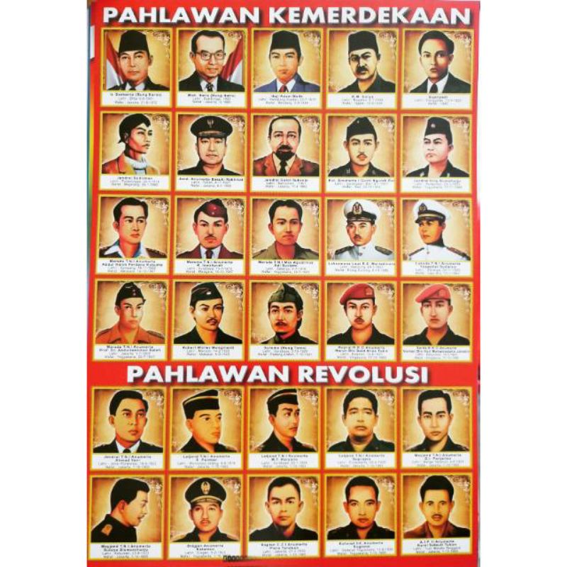 Jual Poster edukasi Pahlawan Kemerdekaan dan Pahlawan Revolusi | Shopee ...