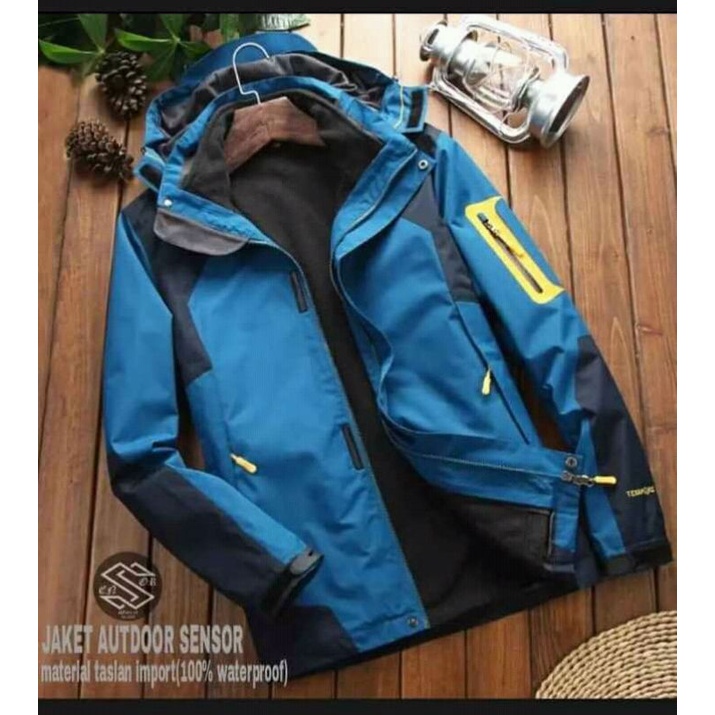 Jual jaket outdoor hoodie sensor/jaket gunung pria | Shopee Indonesia