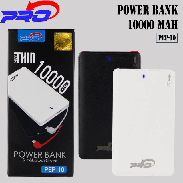 Jual Power Bank PRO Powerbank Slim THIN ULTRA LED PEP-10 10000mAh POWER ...