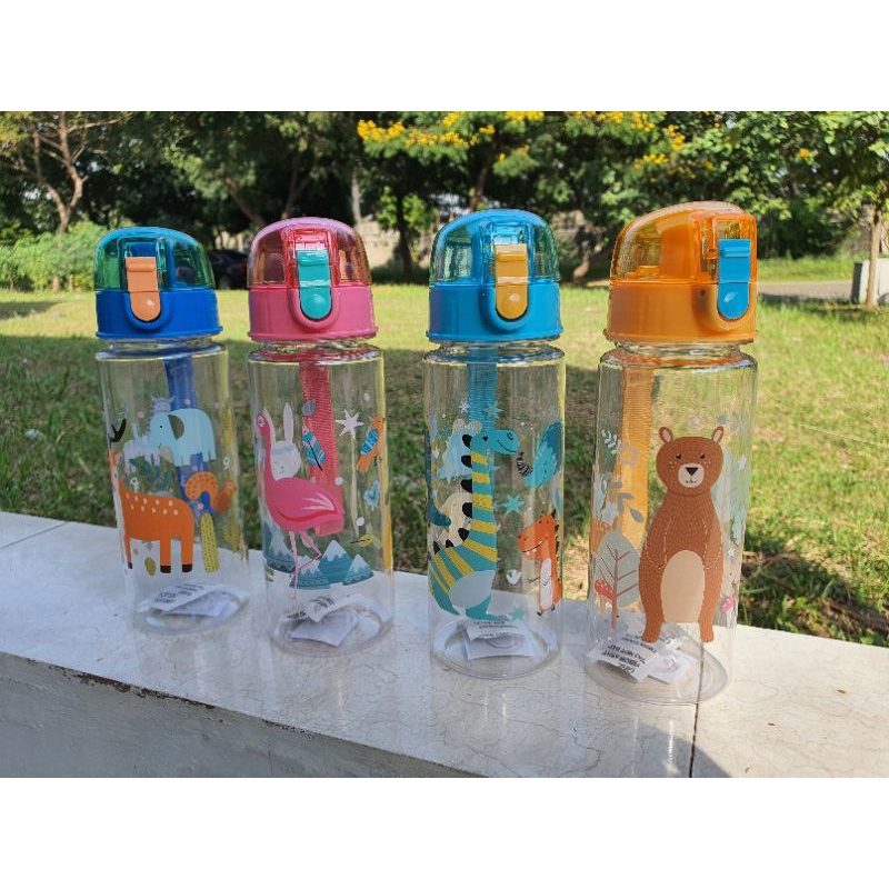 Jual Botol minum anak karakter Dino Bear flamingo rusa 550ml BPA FREE ...