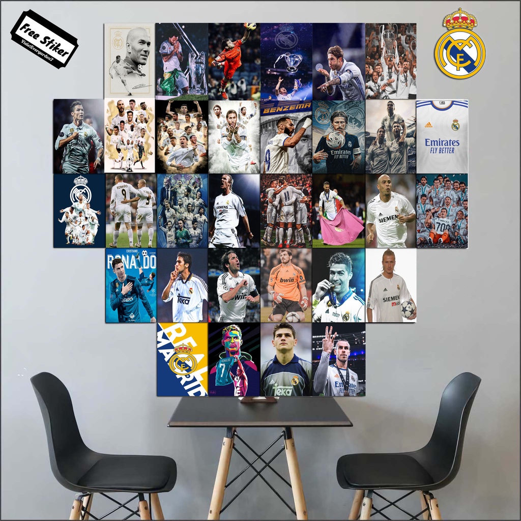 Jual POSTER FOOTBALL REAL MADRID/ HIASAN DINDING TRENDY +FREE STIKER ...