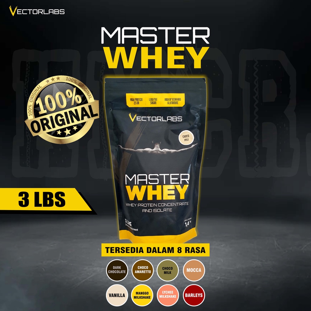 Jual VECTORLABS MASTER WHEY 3LB WHEY PROTEIN BPOM - KMCR NEXT LEVEL ...