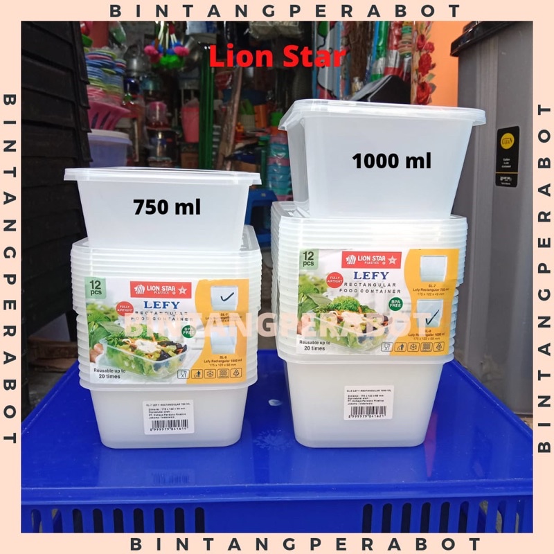 Jual Lion Star Lefy Set Kotak Makan Segi / Rectangular 750 dan 1000 ml ...