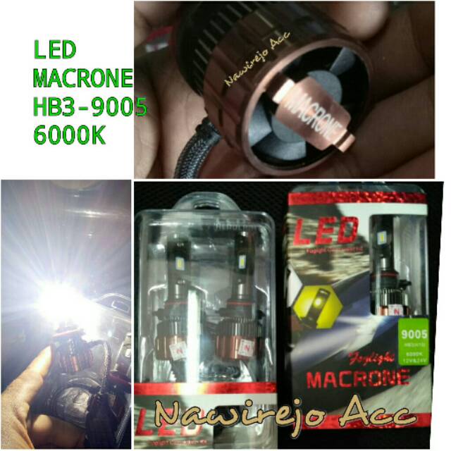 Jual Lampu LED MACRONE Premium New Type HB3-9005 Super Terang 6000K ...