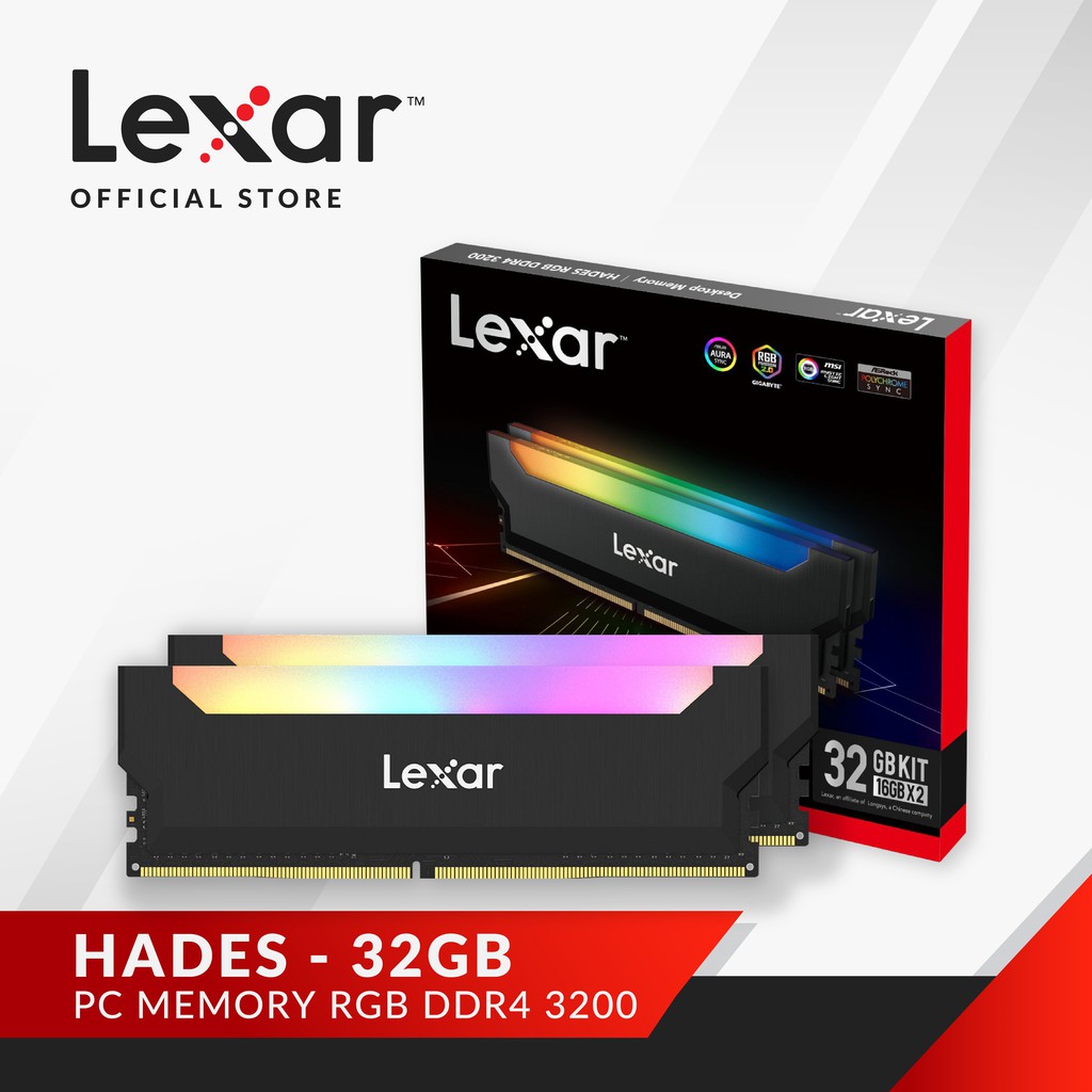 Jual Lexar Hades RGB DDR4 3600 Desktop Memory - 32GB (16GBx2) | Shopee ...