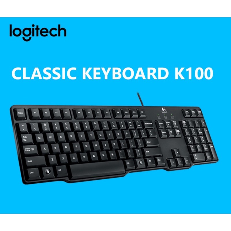 Jual Logitech Classic Keyboard K100 OriginaL | Shopee Indonesia