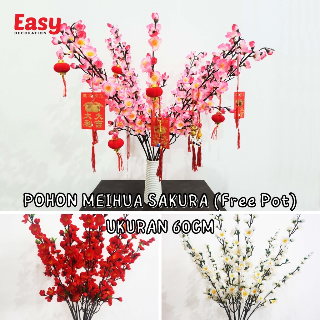 Jual Pohon Meihua Angpao Bunga Sakura Hias Pohon Imlek 10 pcs Ranting ...