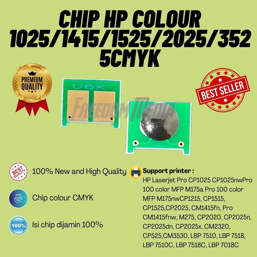 Jual Chip Printer HP Colour 1025/1415/1525/2025/3525 CMYK | Shopee ...
