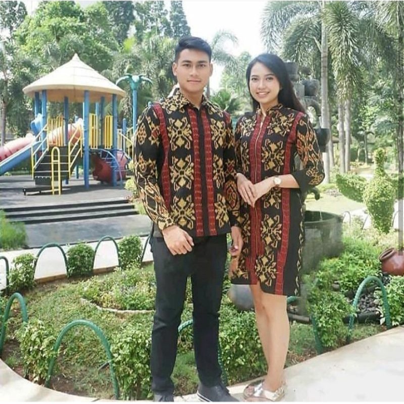 Jual SET COUPLE TENUN ETNIK BAJU KONDANGAN KANTOR KEKINIAN | Shopee Indonesia