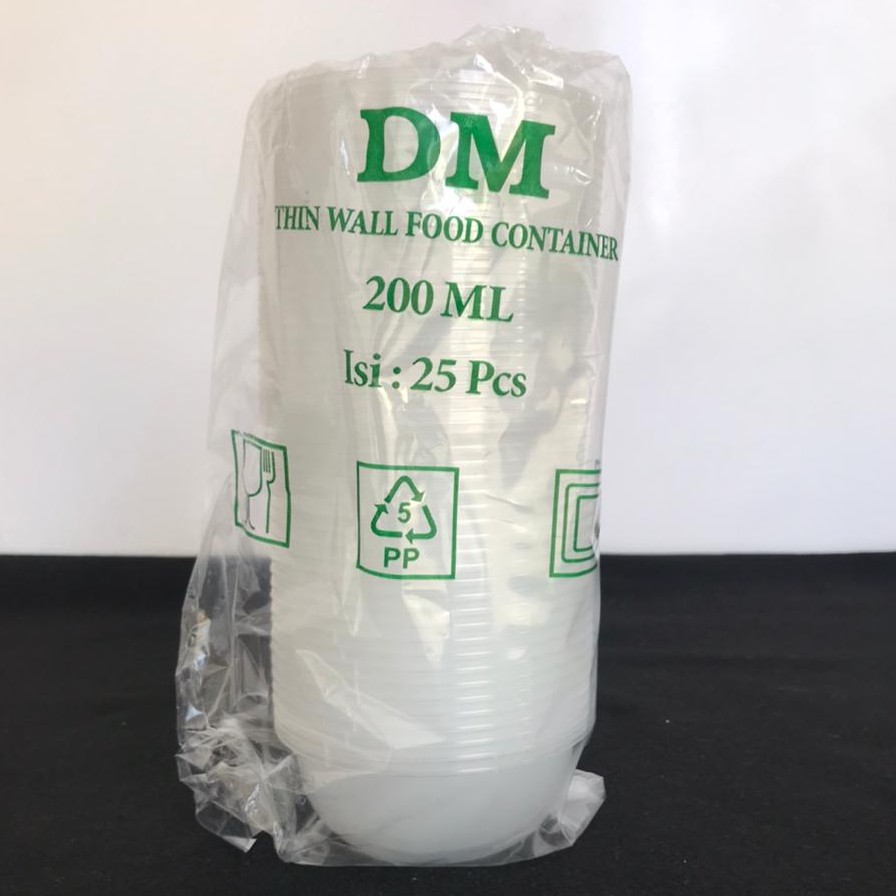 Jual DM Thin Wall Food Container 200 ml isi 25 pcs | Shopee Indonesia