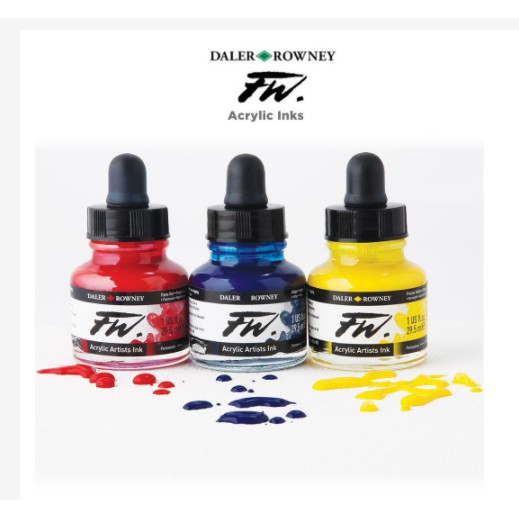 Jual Daler Rowney FW Acrylic Ink Shimmering Colour ,Gold & Silver 29 ...