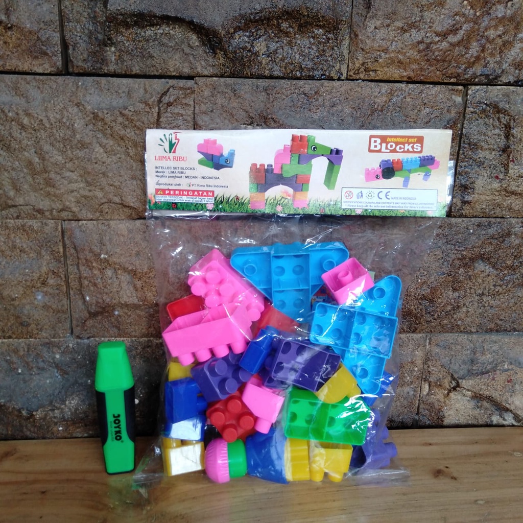 Jual Ready Mainan Anak Intellect Set Block / Mainan Susun Balok / Mainan Bongkar Pasang / Lego ...