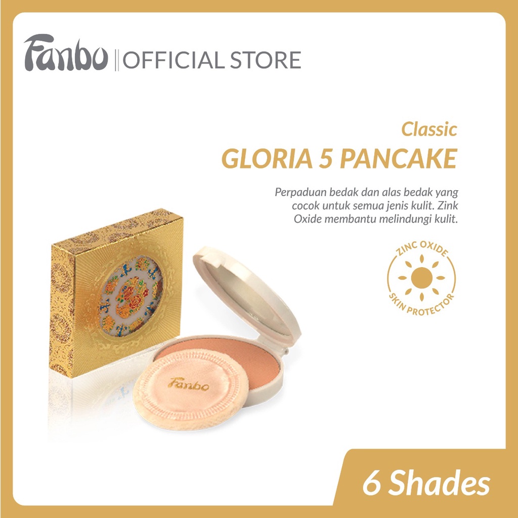 Jual Fanbo Gloria 5 Pancake Compact Powder - Zink Oxide membantu melindungi kulit | Shopee Indonesia