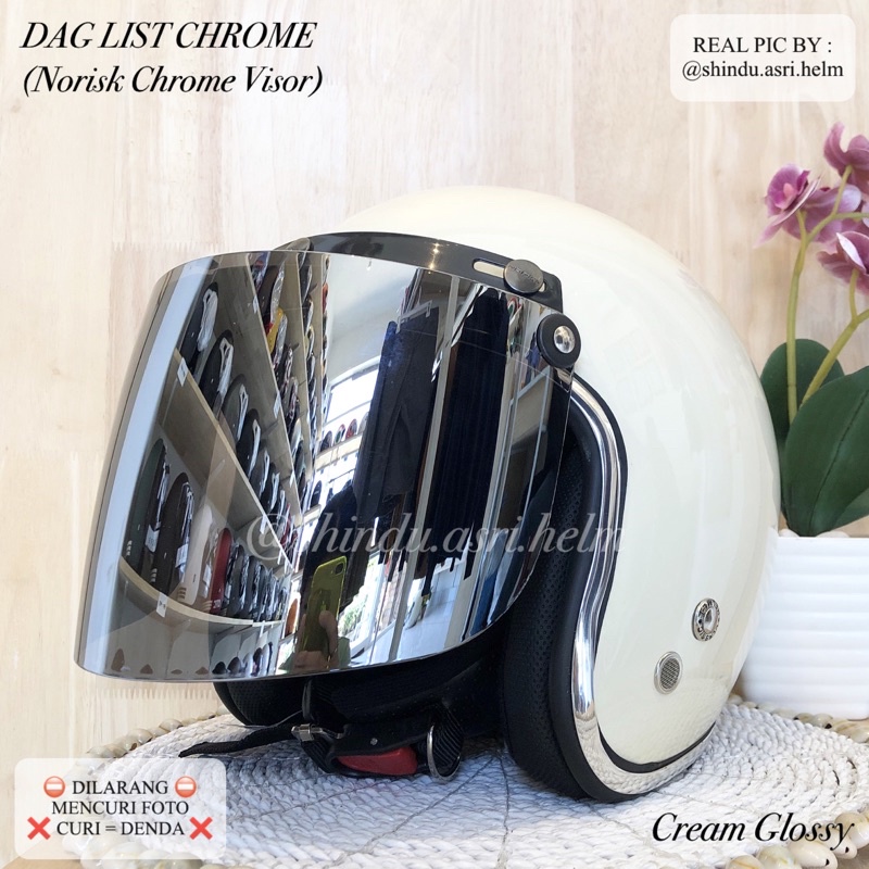 Jual HELM DAG RETRO LIST CHROME Original | Shopee Indonesia