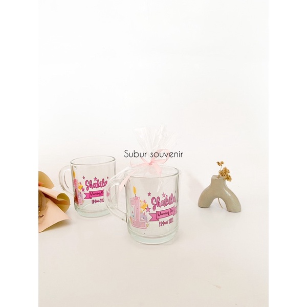 Jual SOUVENIR GELAS GAGANG/GELAS CANGKOL UCM | Shopee Indonesia