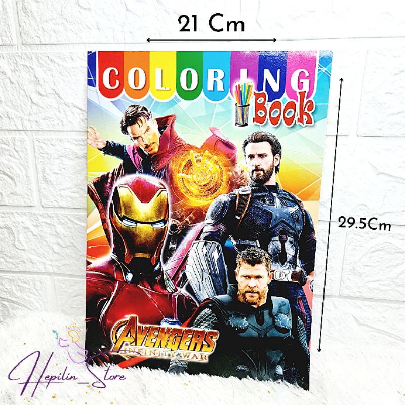 Jual Buku Mewarnai Ukuran Besar / Buku Mewarnai Frozen , Avengers ...