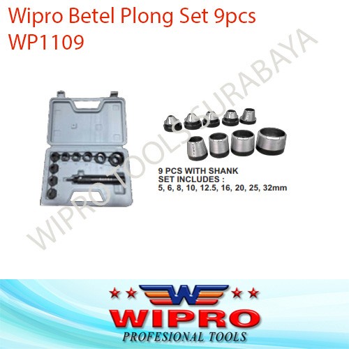 Jual Betel Plong Set 9Pcs 5-32mm Besi WIPRO WP-1109 WP1109 | Shopee ...