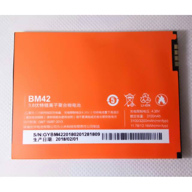 Jual BATERAI/BATRE BM42 XIAOMI REDMI NOTE 1 ORIGINAL 100% | Shopee ...