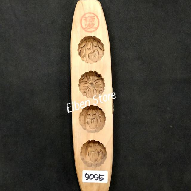 Jual Mooncake Wooden Round 4 Eyes Mold / Cetakan Mooncake Bulat 4 ...