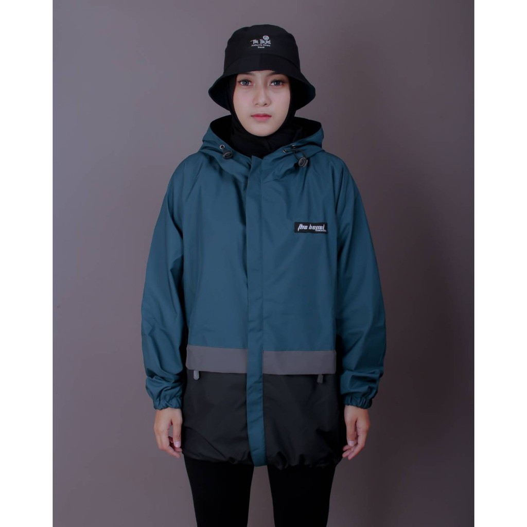 Jual (COD) Jaket Parasut Taslan Outdoor Casual 3D Tosca Black/Jaket ...