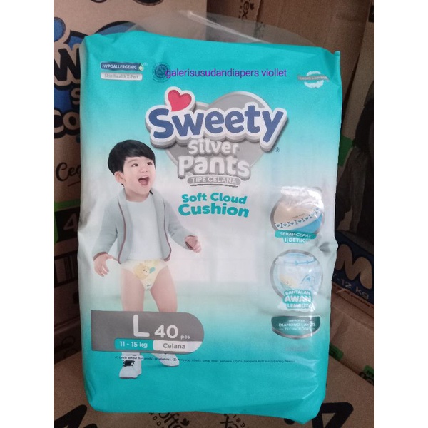 Jual Sweety Silver Pants S66/M46/M60/L40/L54/XL32/XL42/XXL32 | Shopee ...