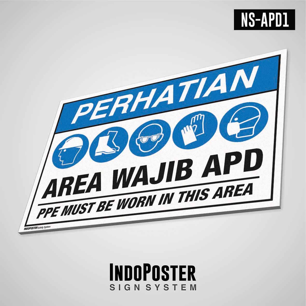 Jual Safety Sign Rambu K3 Pvc Ansi Perhatian Area Wajib Apd Alat Pelindung Diri Ppe Must Be Worn