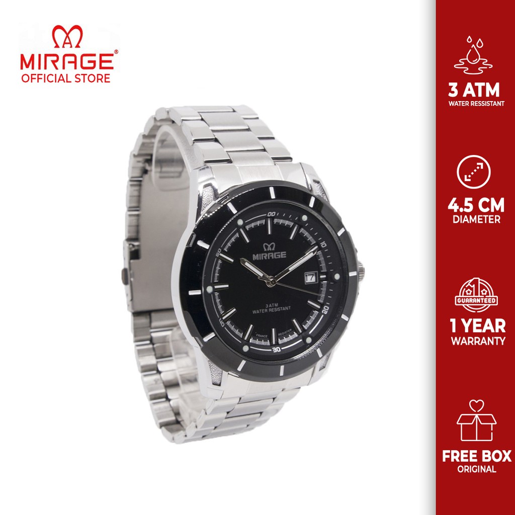 Jual Mirage watch Official Jam Tangan Pria Mirage Sporty Silver Garansi ...