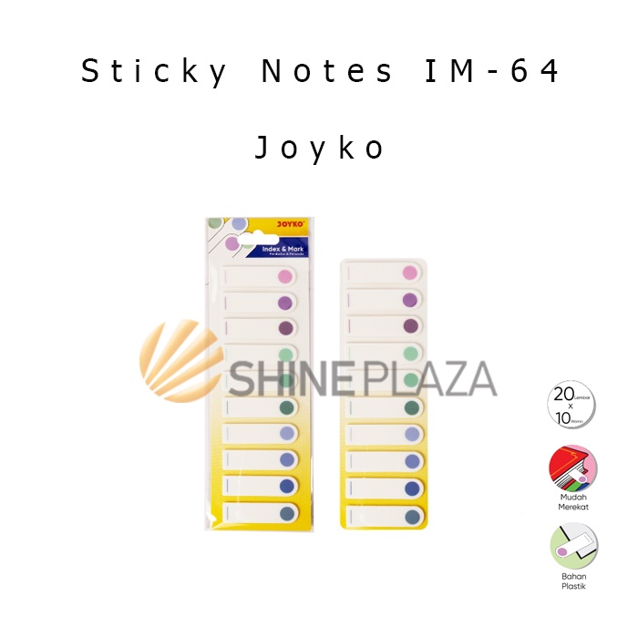 Jual Memo Sticky Notes Pastel Joyko IM-64 - Index Mark Penanda Pembatas ...