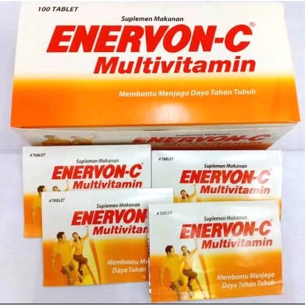 Jual Enervon C Multivitamin Tablet per BOX isi 25 Strip (100 Tablet ...