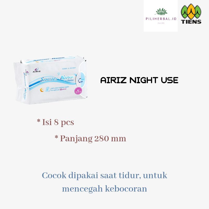 Jual CEGAH KANKER SETVIKS | PEMBALUT WANITA NIGHT USE AIRIZ ISI 8 PCS ...