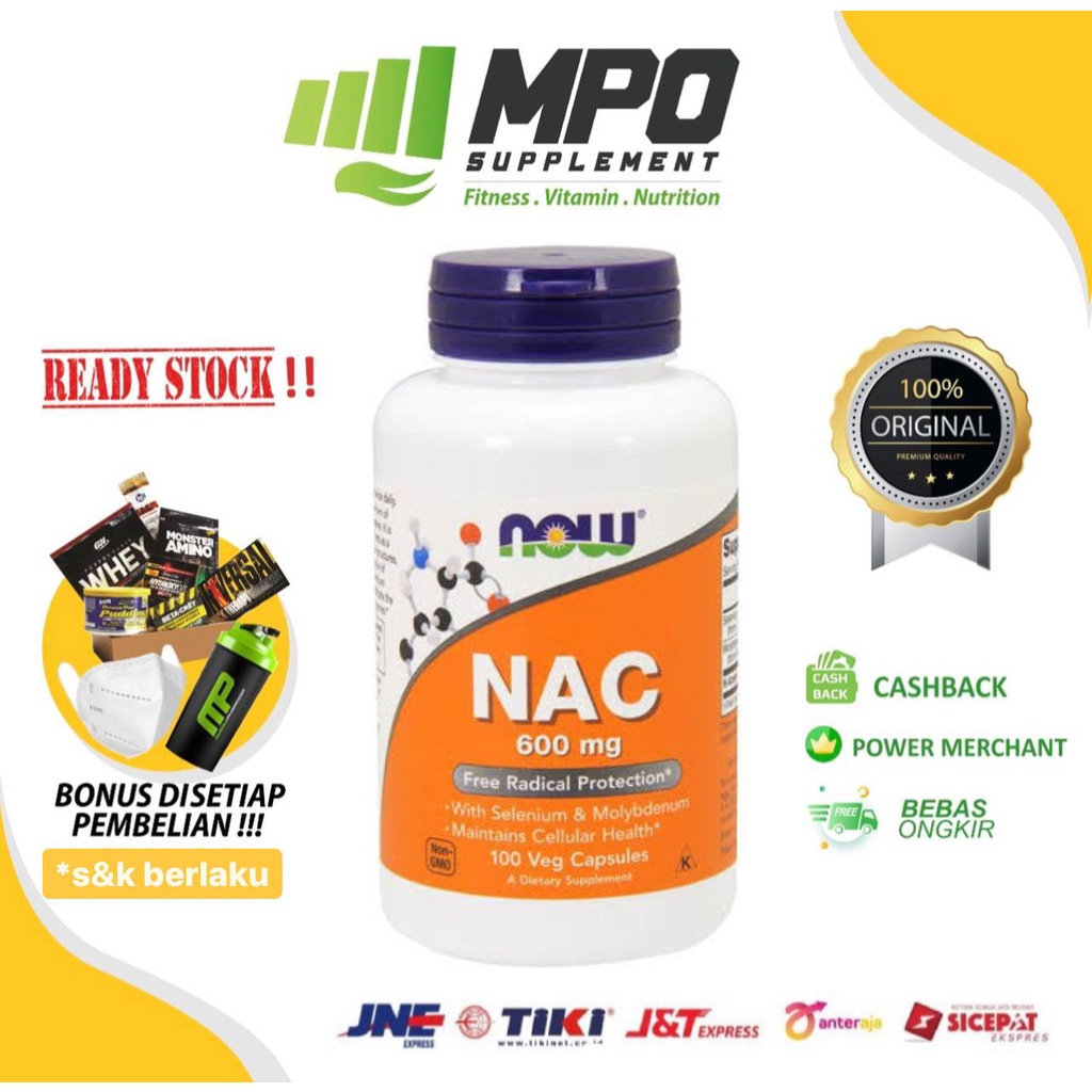 Jual NOW Foods NAC 600 mg 100Vegcaps / NOW NAC 600mg N-Acetyl Cysteine ...