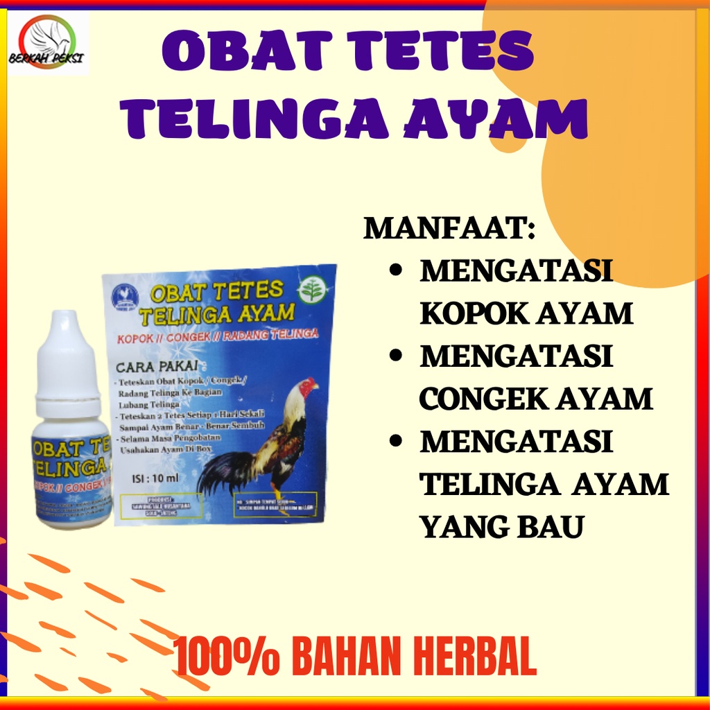 Jual OBAT TETES TELINGA AYAM UNTUK AYAM KOPOK CONGEK DAN RADANG TELINGA ...