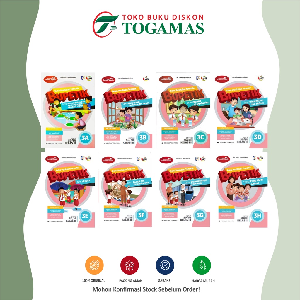 Jual Buku pelajaran: Bupetik kelas 3 untuk sd/mi kurikulum 2013 - Tema ...
