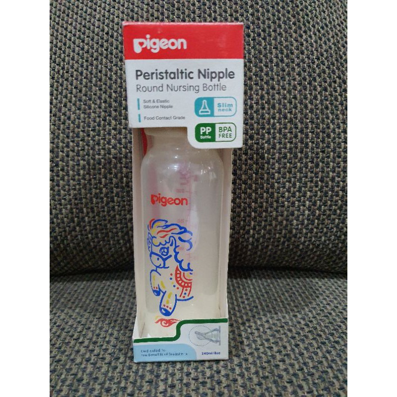 Jual Botol susu pigeon peristaltic Round slim neck 240ml | Shopee Indonesia