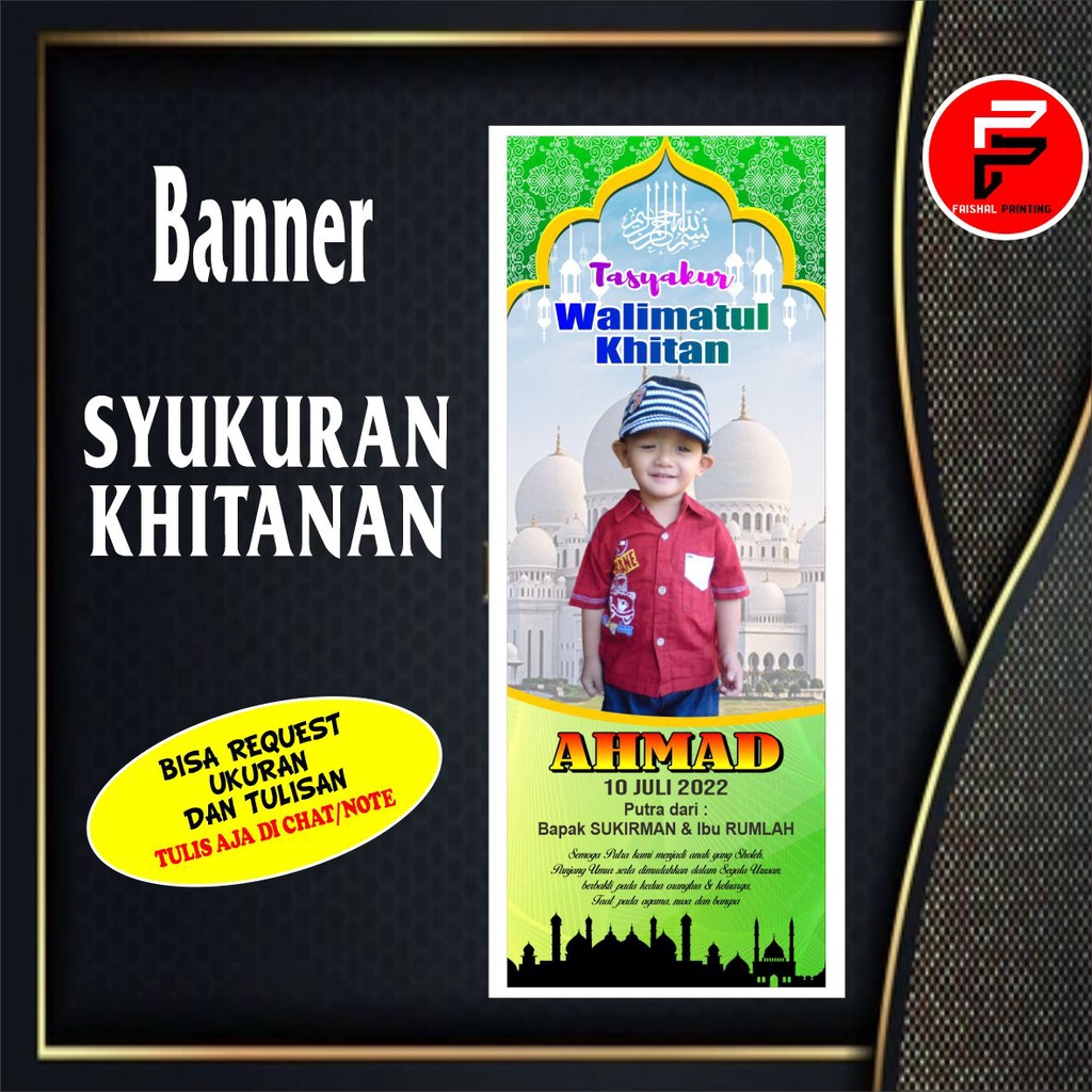 Jual Banner Syukuran Khitanan / Spanduk Sunat / Banner Syukuran ...