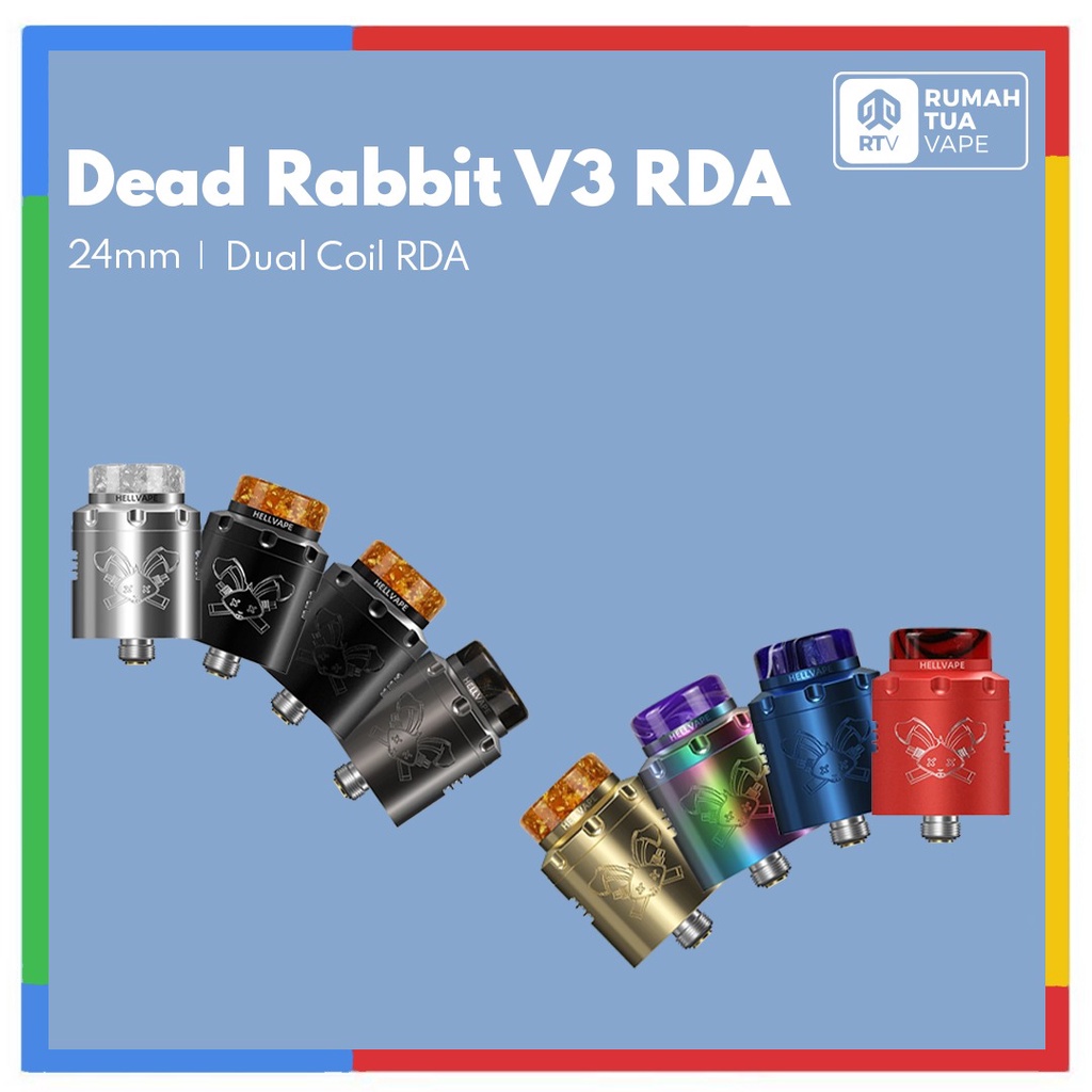 Jual DEAD RABBIT V3 24MM DUAL COIL RDA BY HELLVAPE | Shopee Indonesia