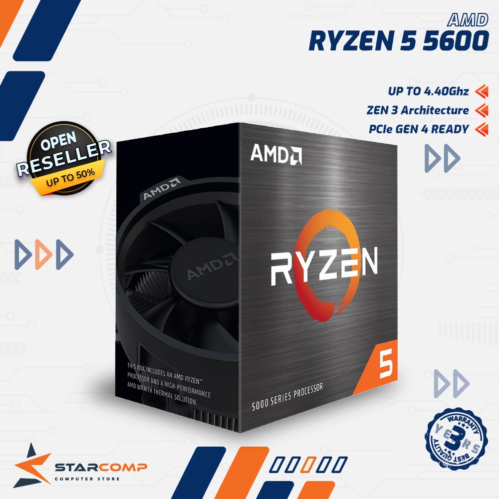 Jual AMD Ryzen 5 5600 BOX 6 Core 12 Threads AM4 Processor AMD 5600 ...