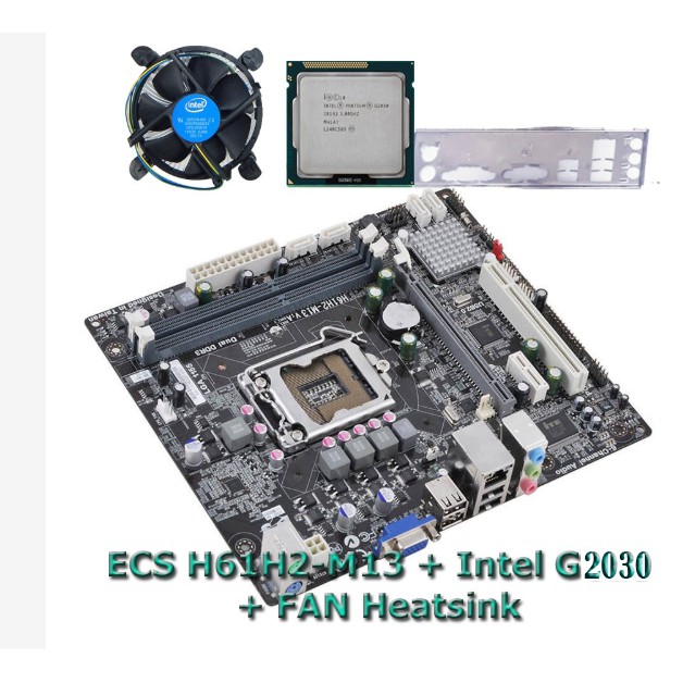 Jual Motherboard PC Gaming H61 ECS H61H2-M13 + Procie Intel G2030 3 ...