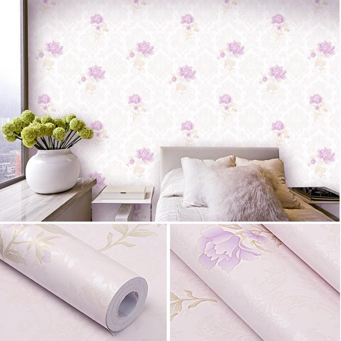 Jual Wallpaper Sticker Dinding Bunga Ungu Putih Purple WPS074 wallpaper ...