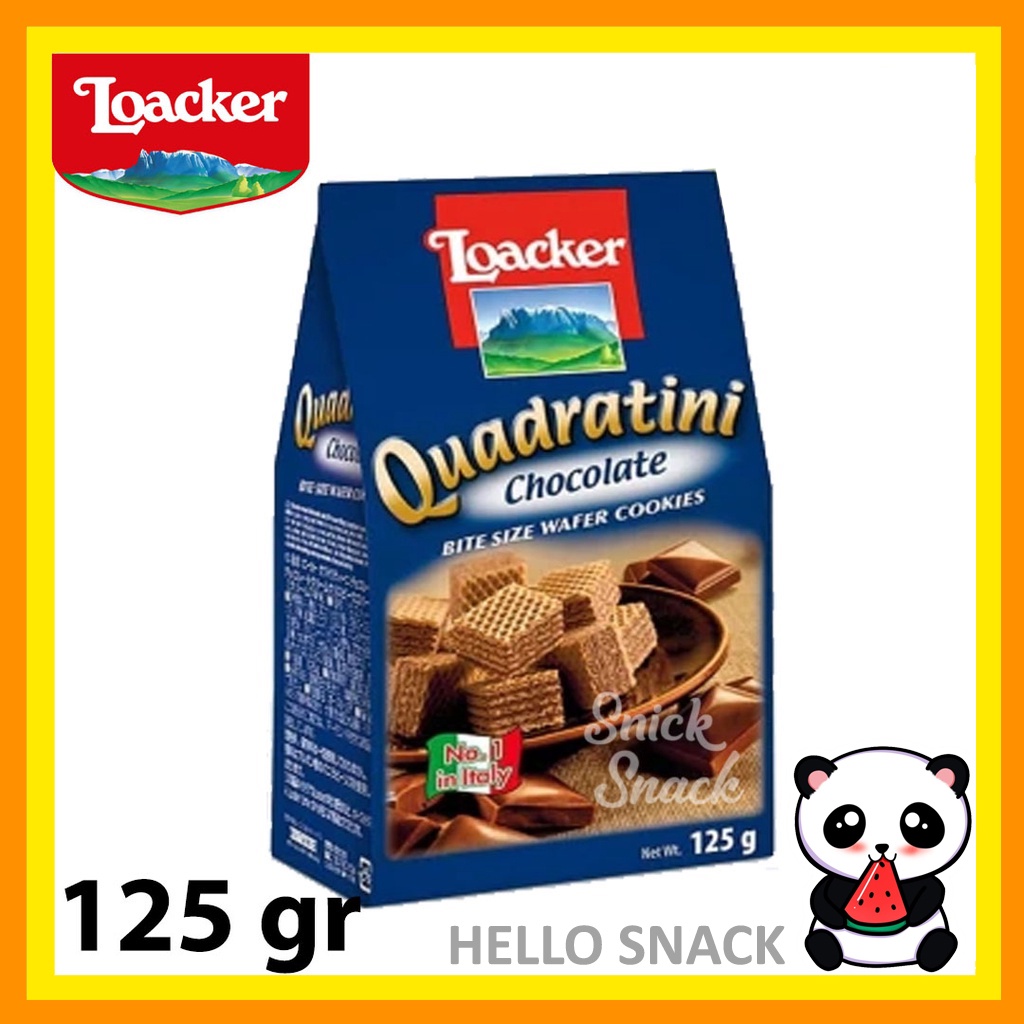 Jual Loacker Quadratini Chocolate 125gr wafer coklat enak | Shopee ...