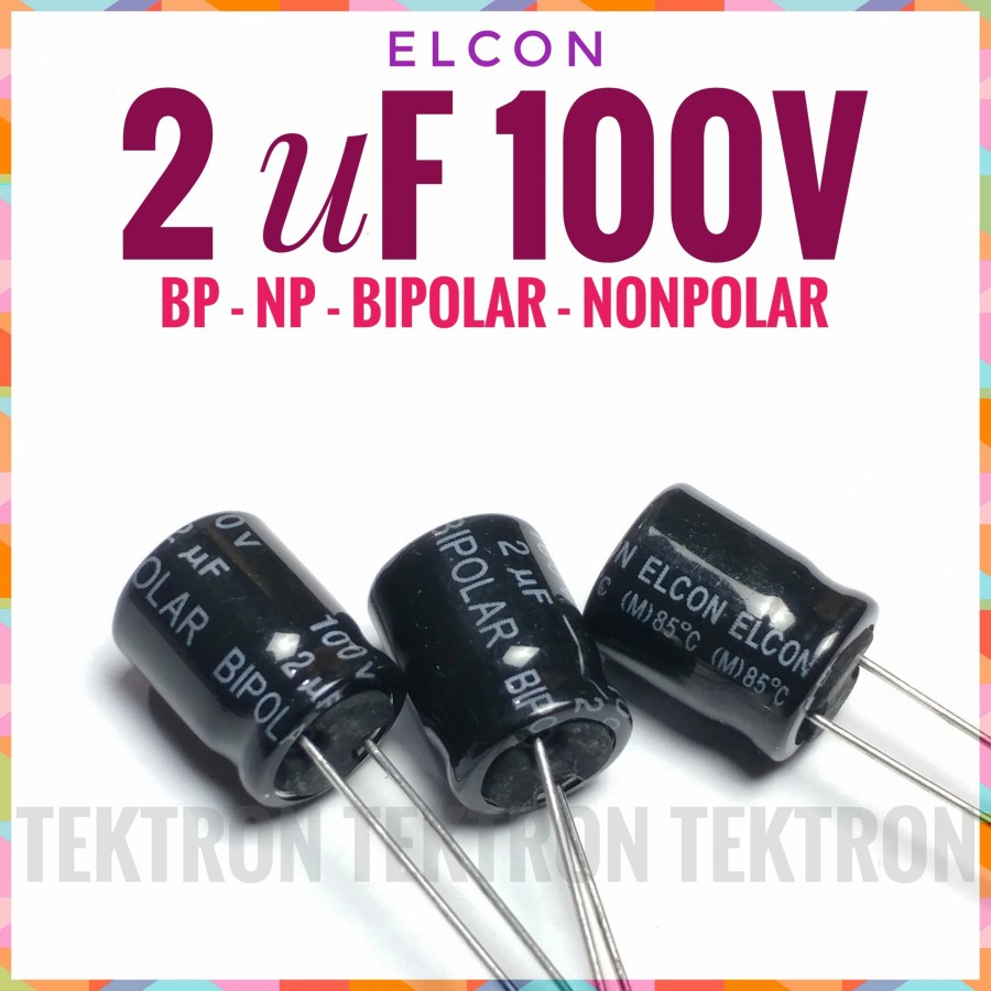 Jual ELCON Capacitor 2uF 100V BP NP Bipolar Nonpolar Elko Crossover Elco | Shopee Indonesia
