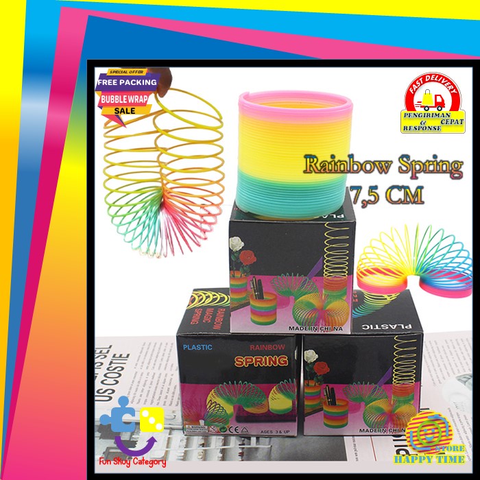 Jual Mainan Lucu Rainbow Magic Spring Diameter 7,5 cm Lingkaran Pelangi ...