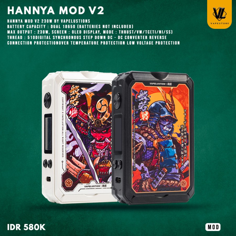 Jual Hannya MOD V2 230W Authentic By Vapelustion - DR | Shopee Indonesia