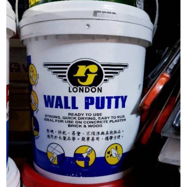 Jual Dempul Plamir Tembok RJ London Wall Putty 5 Kg Plamir Serbaguna ...