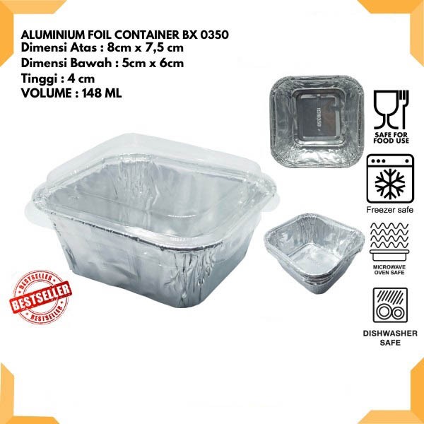Jual ALUMUNIUM FOIL CUP OX-100 - Bx0350 + Tutup ( isi 10 pcs ) | Shopee Indonesia