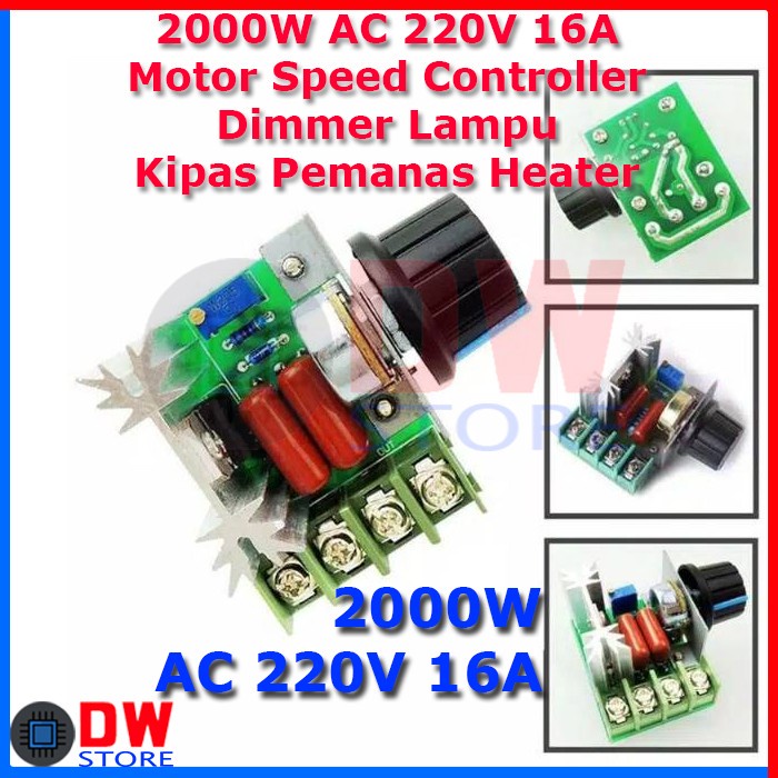 Jual 2000W SCR Motor Speed Controller / Lampu LED Dimmer 220V 16A ...
