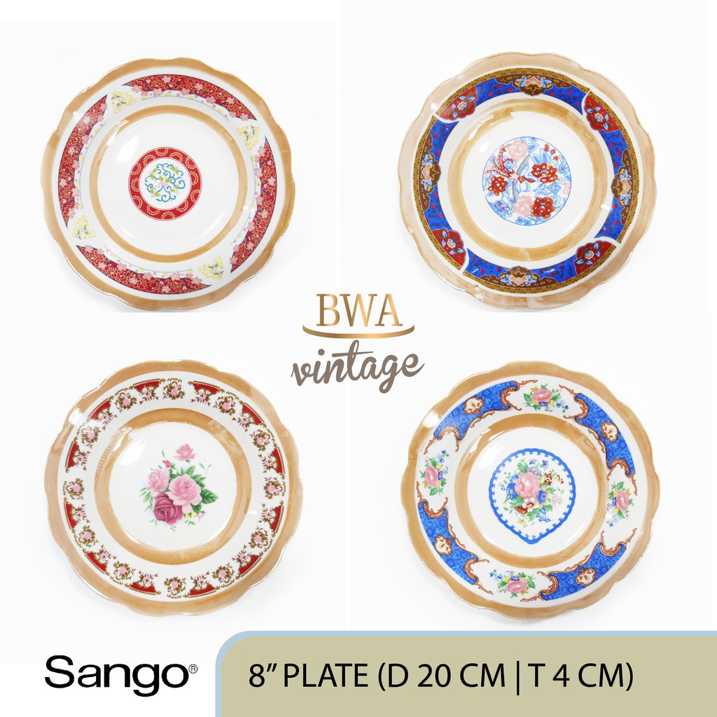 Jual Piring Makan Sango Kembang Laster 8 inch | Shopee Indonesia