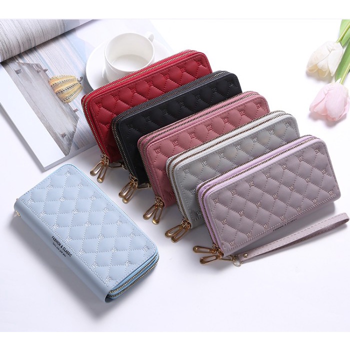 Jual ENNWEN W192 Dompet Panjang Wanita Quilted Crown Kapasitas Besar Wallet | Shopee Indonesia