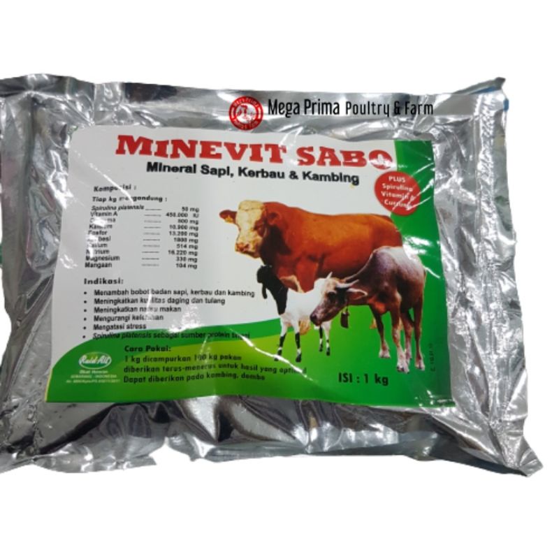 Jual MINEVIT SABO Mineral Sapi, Kerbau & Kambing 1kg | Shopee Indonesia