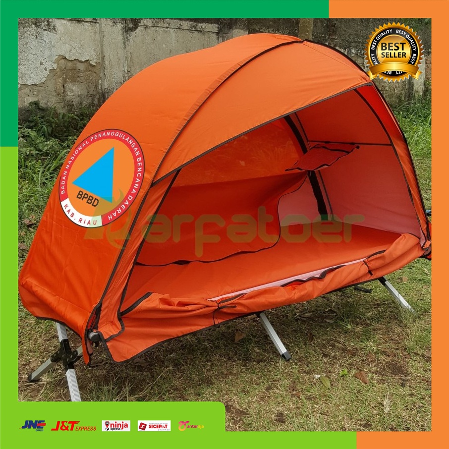 Jual [Tendanya Saja + Logo]Tenda Velbed Motif Polos Orange , Velbedt ...